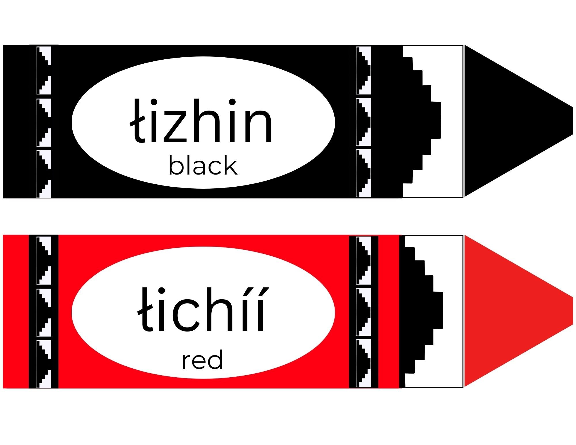 Navajo Classroom Crayon Colors Educational Poster Signage in English ...