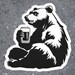 Bear Beer Sticker, Vinyl Sticker, Laptop Sticker, Yeti Cooler Sticker ...