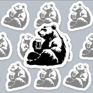 Bear Beer Sticker, Vinyl Sticker, Laptop Sticker, Yeti Cooler Sticker ...