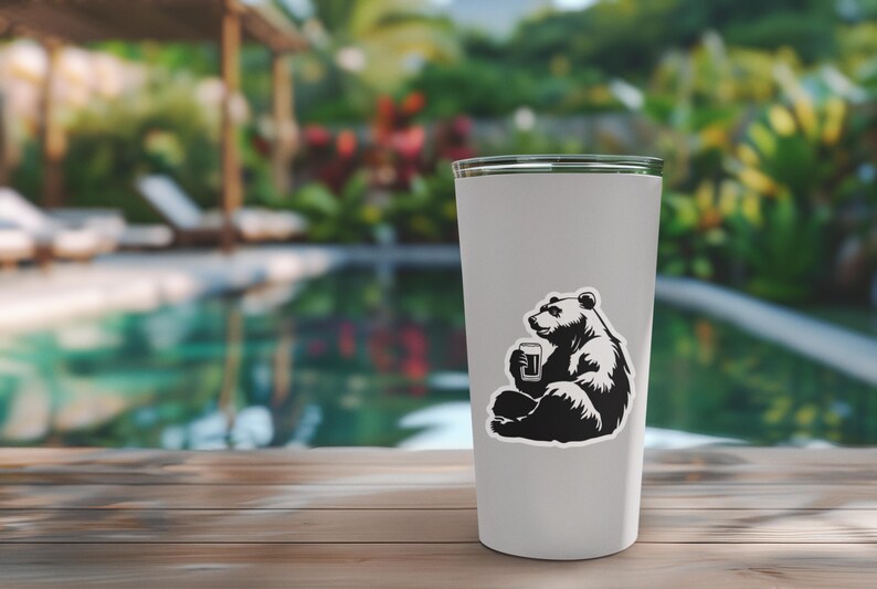 Bear Beer Sticker, Vinyl Sticker, Laptop Sticker, Yeti Cooler Sticker ...