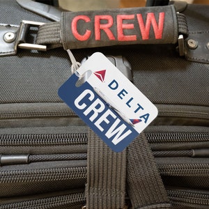 Delta Air Lines CREW Luggage Tags, Shipped Free Choose Logo or B737 ...