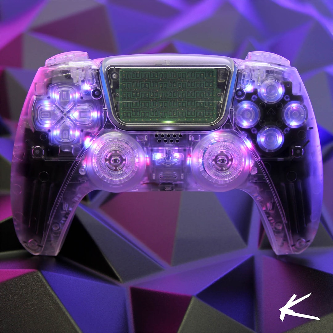 Triple Clear RGB LED PS5 Controller Killscreen X Sony Playstation 5 ...
