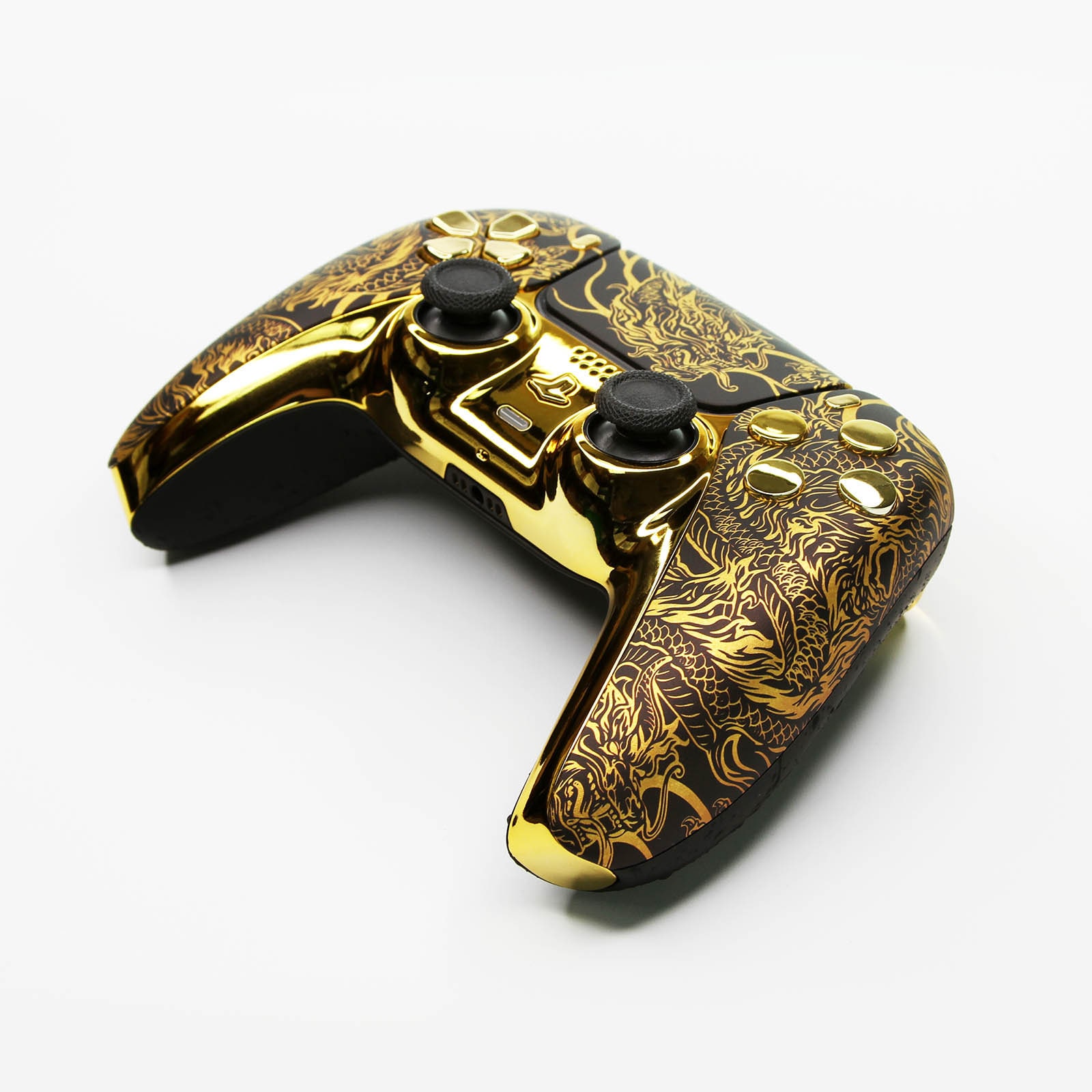 Golden Dragon PS5 Controller - Killscreen Chrome Gold & Black Custom ...
