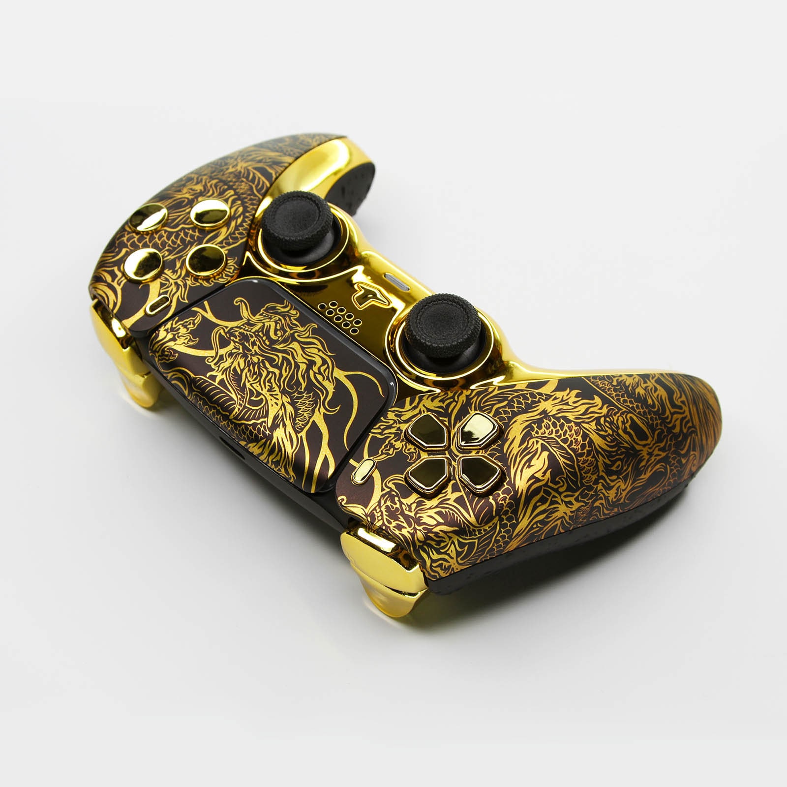 Golden Dragon PS5 Controller - Killscreen Chrome Gold & Black Custom ...