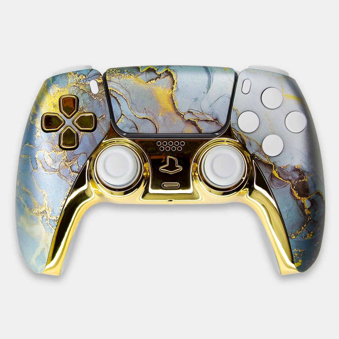 Nevermarble Gold Marble Playstation 5 PS5 Dualsense™ Custom Controller ...