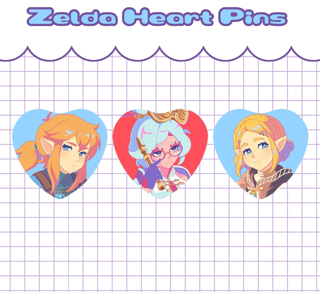 TOTK Heart Pins | Link, Zelda, Purah - Etsy