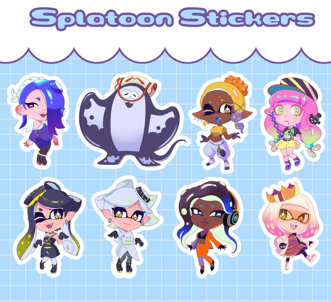 Splatoon 3 Stickers Harmony, Shiver, Frye, Big Man, Callie, Marie ...