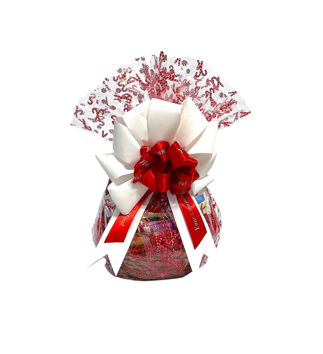 Candy Cane Gift Baskets Hand-crafted With Assorted Chocolates, Cookies ...