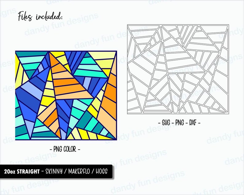 Triangle Crazy Burst Tumbler Template for 20oz Skinny - Etsy