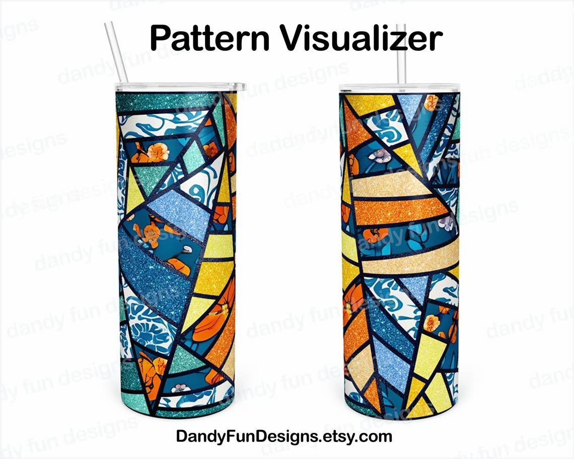Triangle Crazy Burst Tumbler Template for 20oz Skinny Straight ...