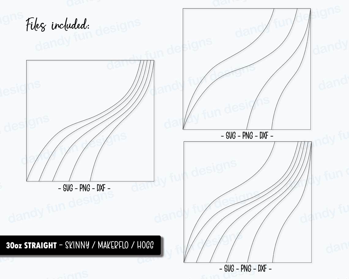 Swirl Twirl Burst Tumbler Templates- Mini Bundle for 30oz Skinny ...