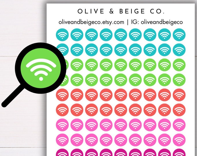 Internet Symbol Stickers Tiny | Pay Bill Reminder Dots | Mini Wifi Logo ...