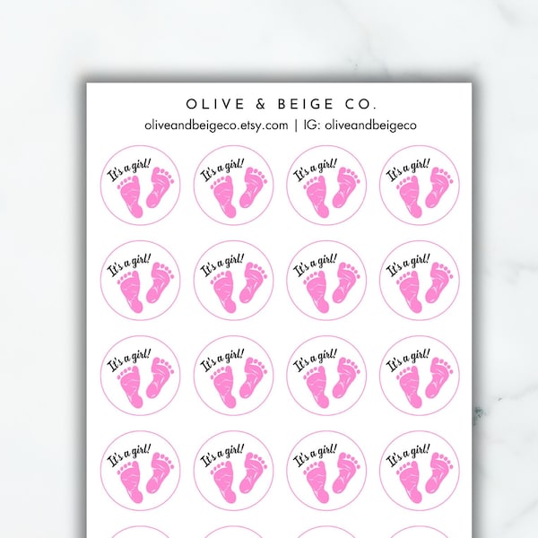 Baby Girl Stickers - Etsy