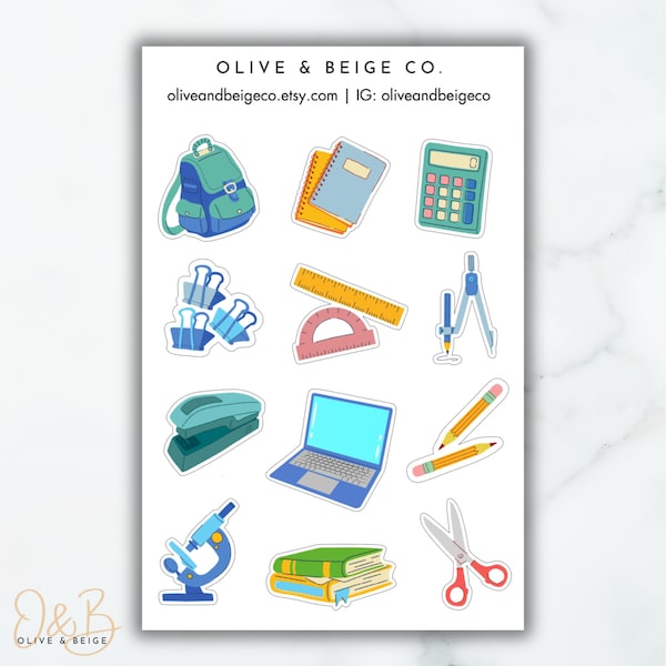 School Scrapbooking Stickers - Etsy