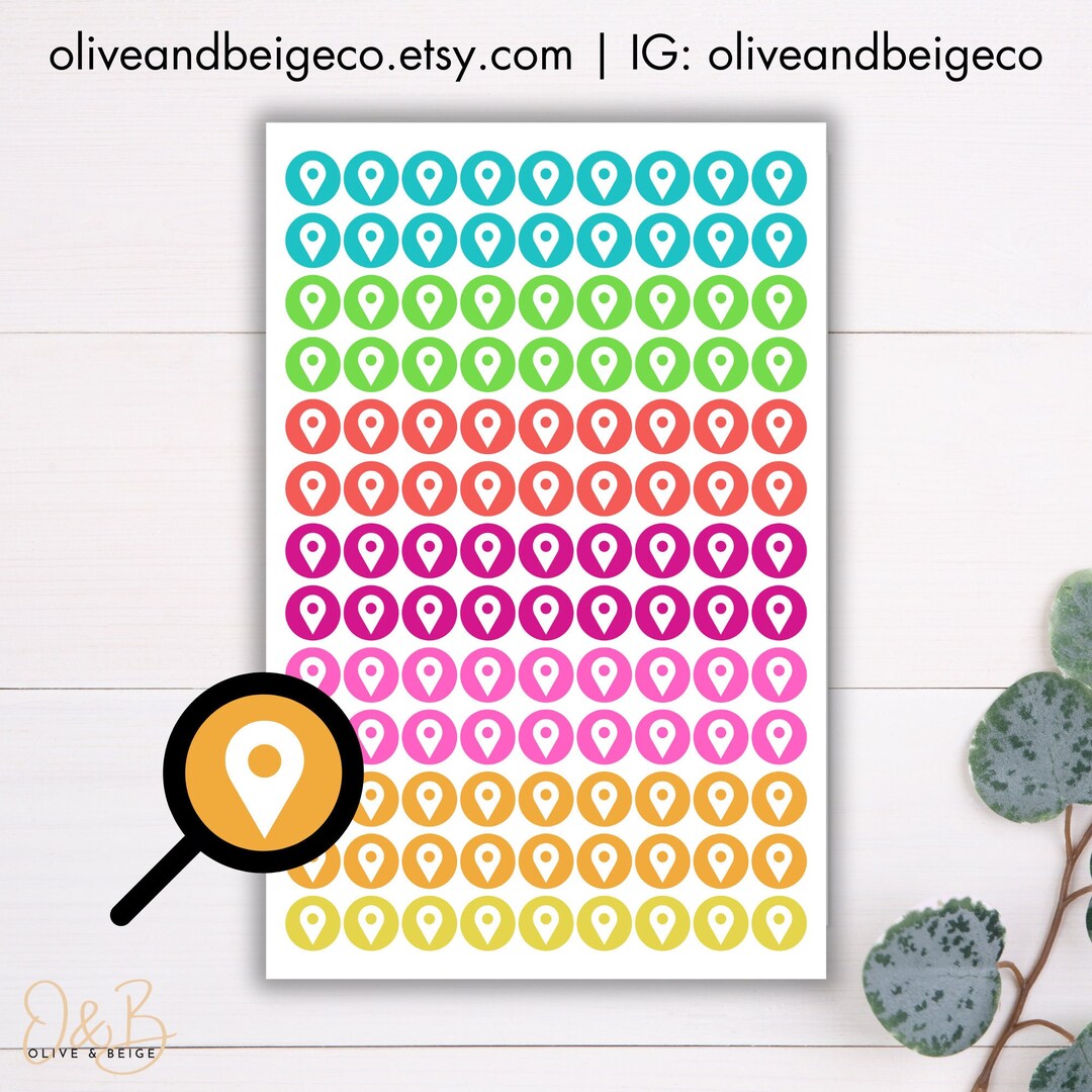 Location Marker Tiny Stickers | Mini Location Dots | Roadtrip Travel ...