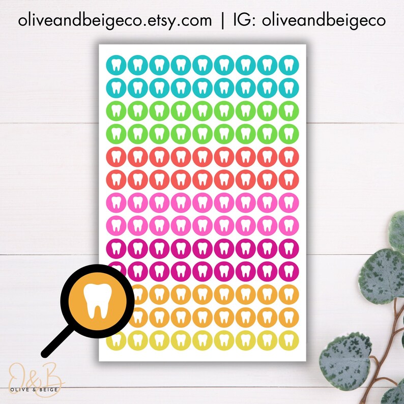 Teeth Cleaning Symbol Stickers Tiny Mini Dental Appointment Dots ...