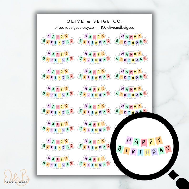 Happy Birthday Envelope Seal Stickers Bday Decor Sticker Sheet ...