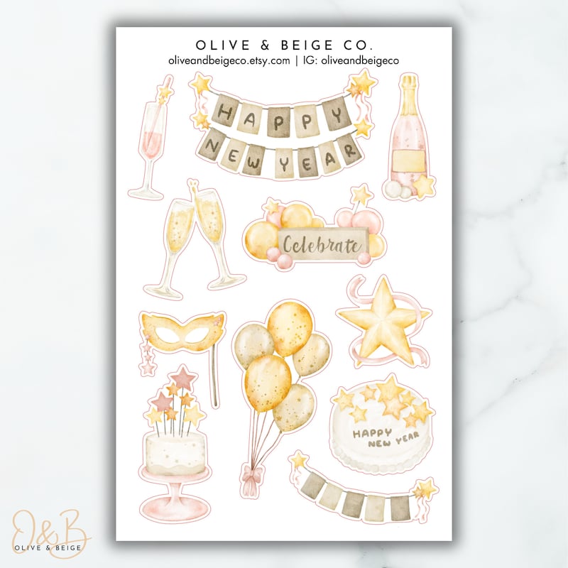 New Year Sticker - Etsy