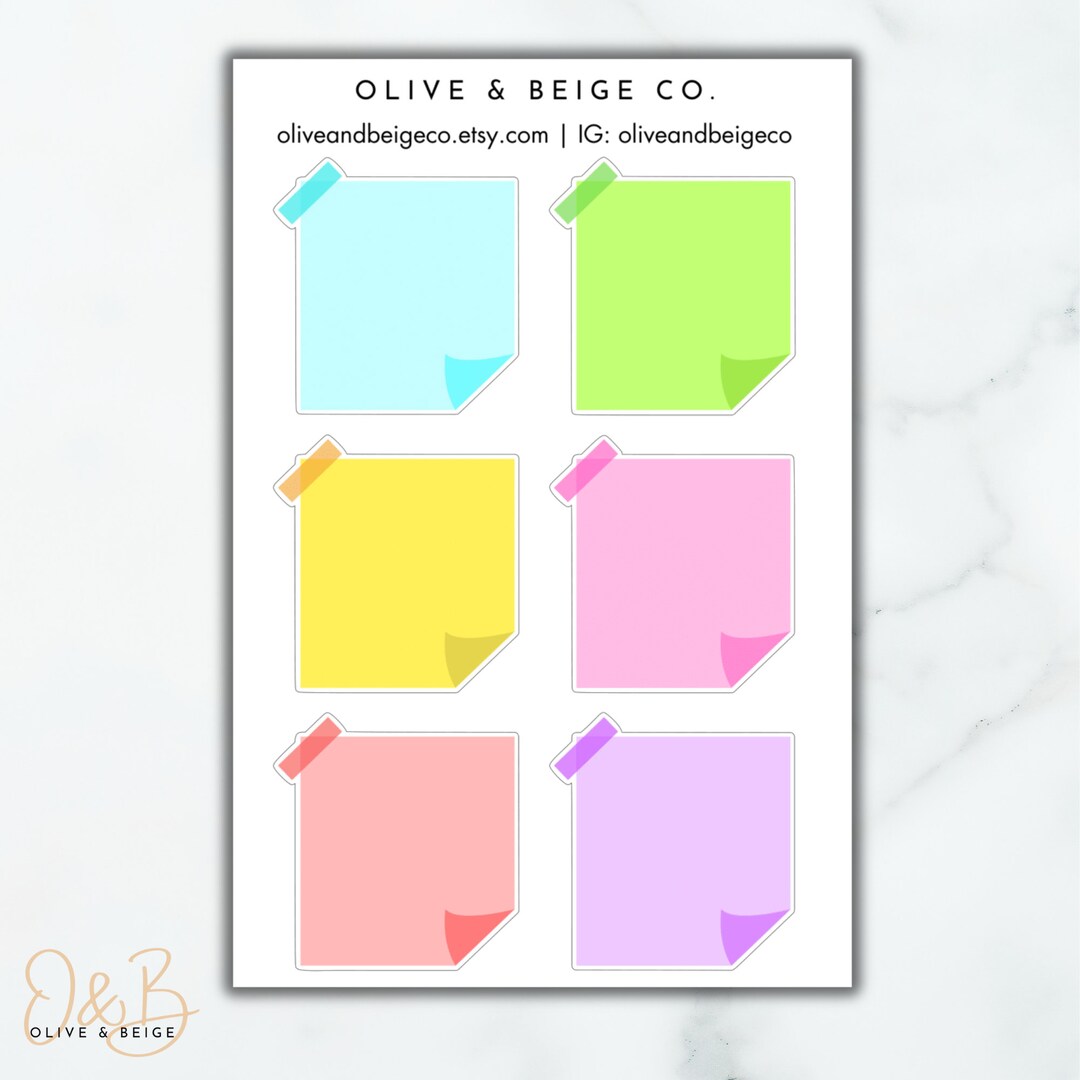 Sticky Note Planner Stickers | Calendar Planner Stickers | Weekly ...
