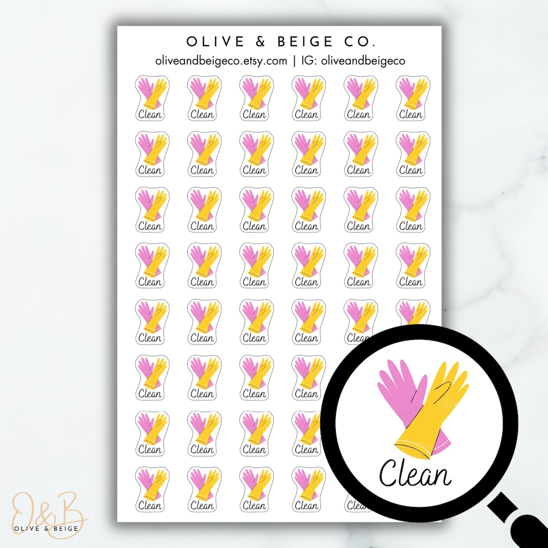 Cleaning Gloves Icon Stickers | Clean Script Stickers | Colorful ...