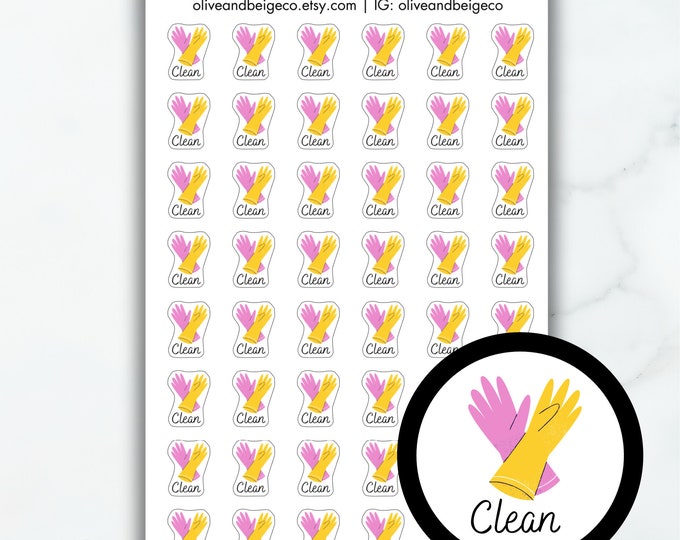 Cleaning Gloves Icon Stickers | Clean Script Stickers | Colorful ...