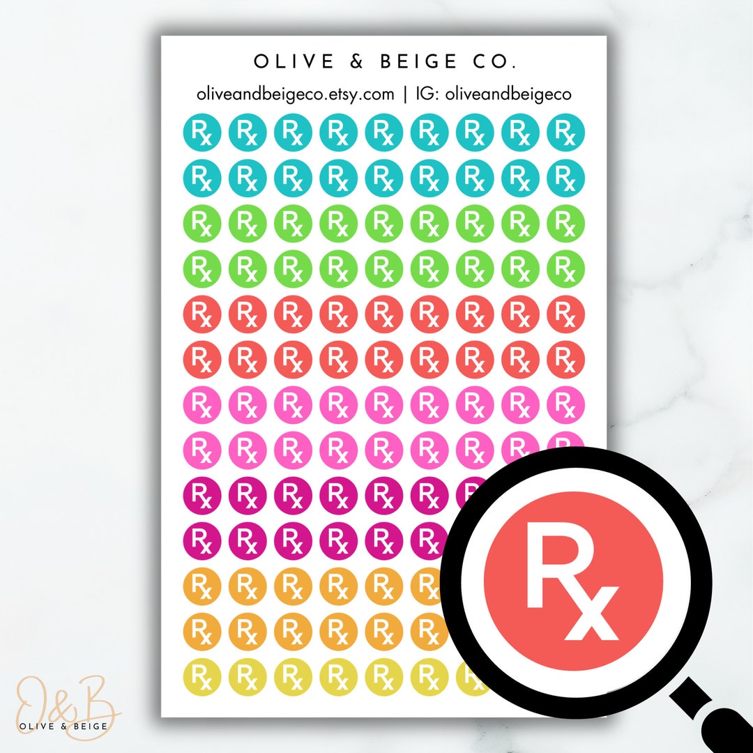 RX Dot Planner Stickers | Tiny Meds Planner Stickers | Colorful Mini ...