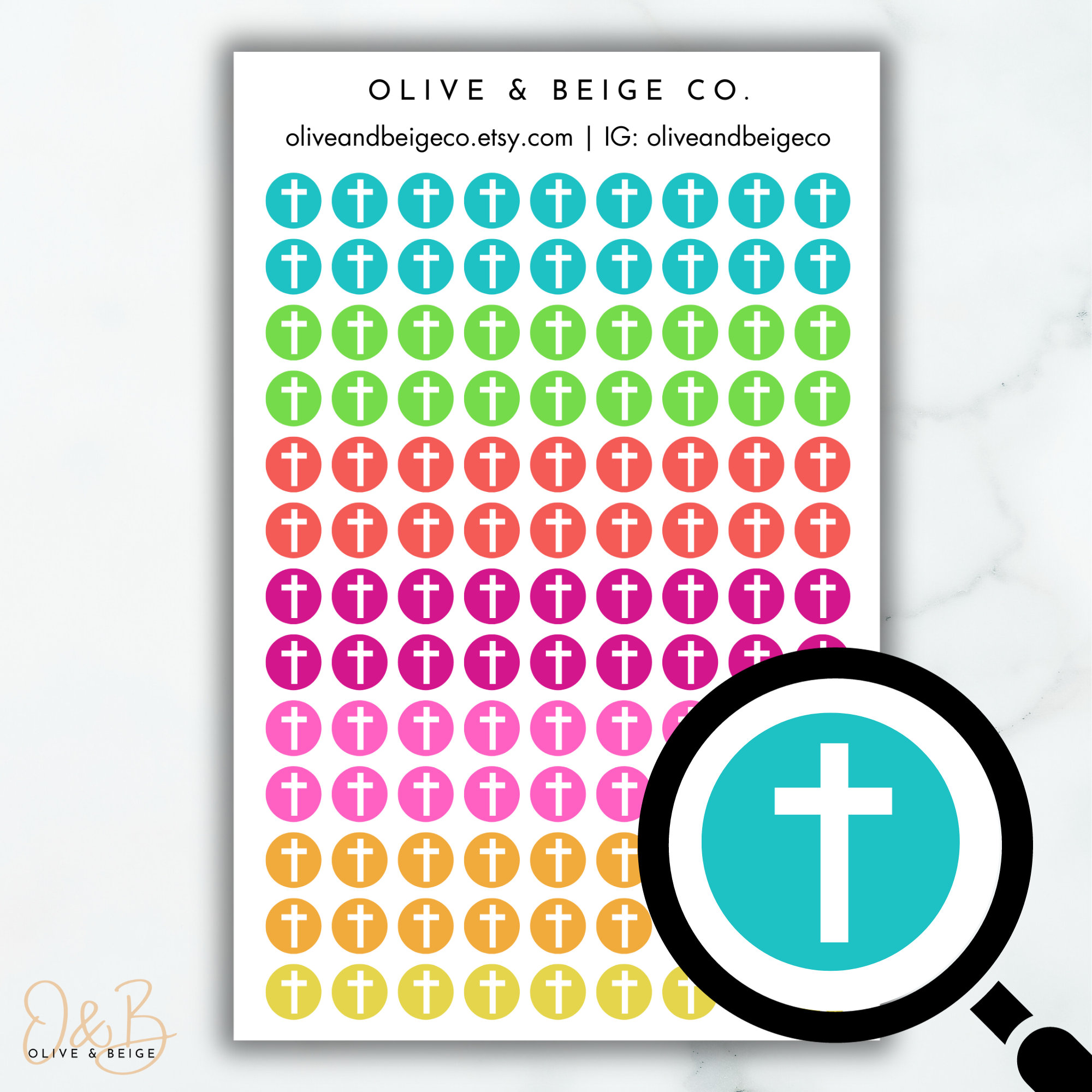 Mini Cross Stickers | Church Reminder Planner Stickers | Bible Study ...