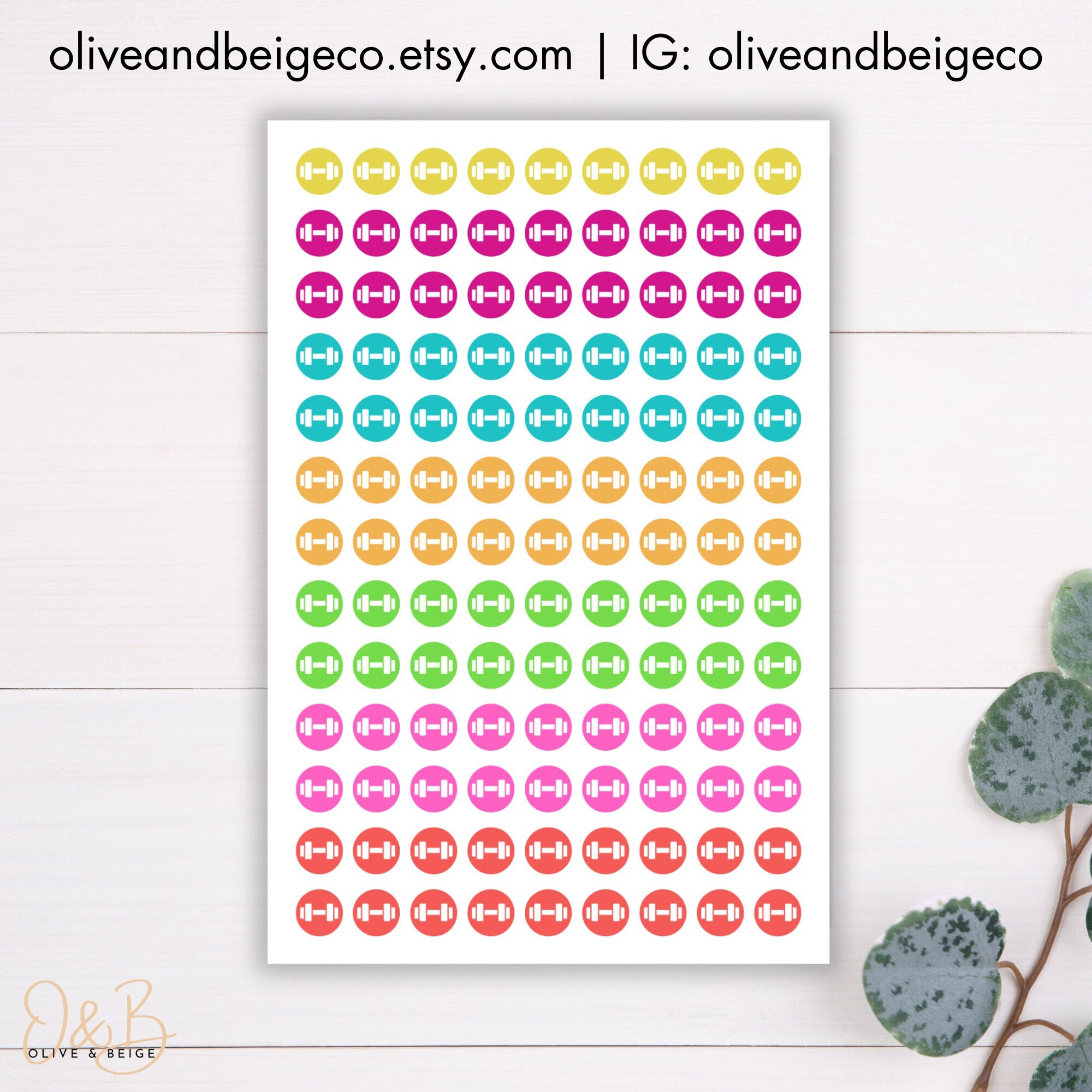 Tiny Workout Dot Planner Stickers Mini Dumbbell Planner - Etsy