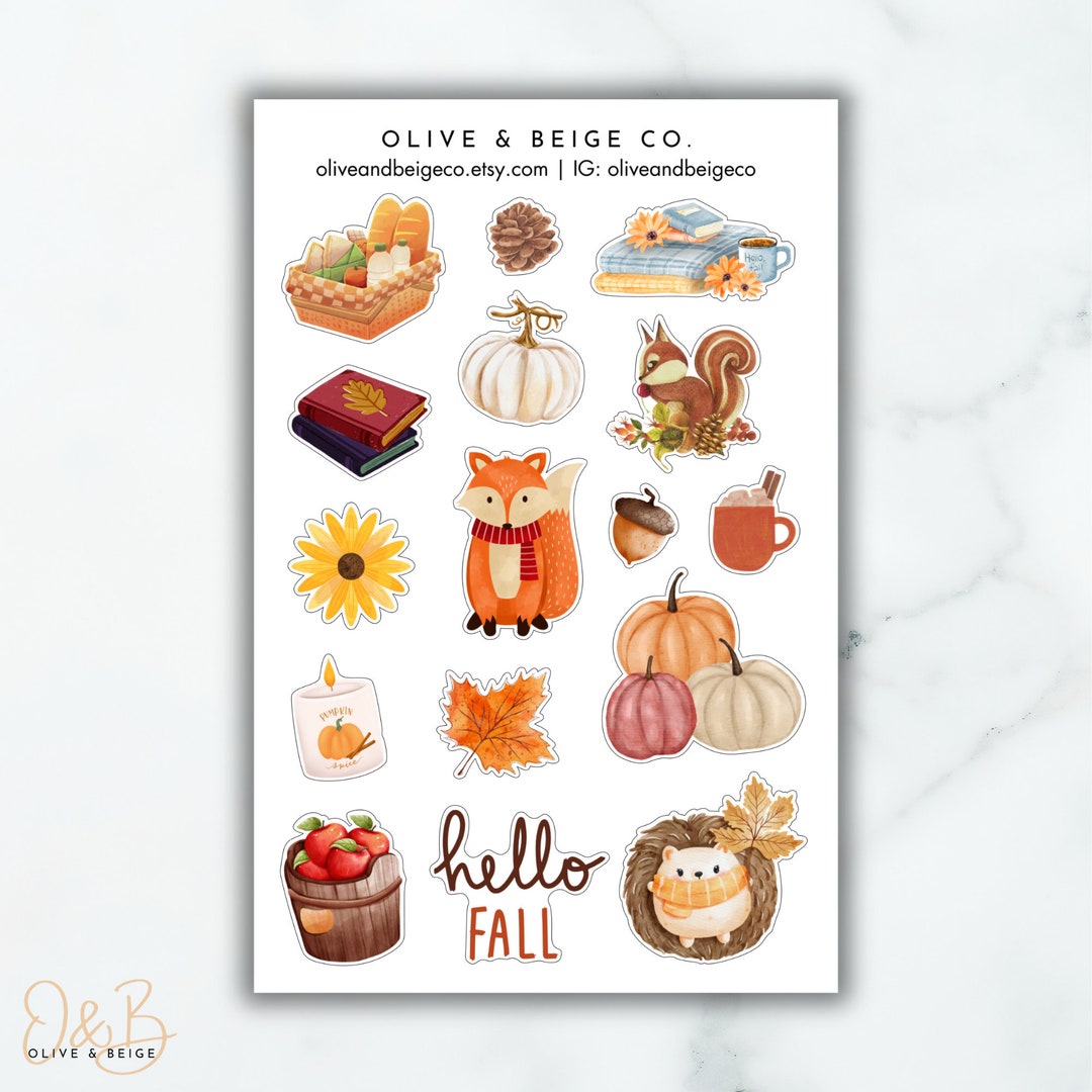 Wilderness Critters Theme Stickers | Autumn Decor Sticker Sheet | Fall ...