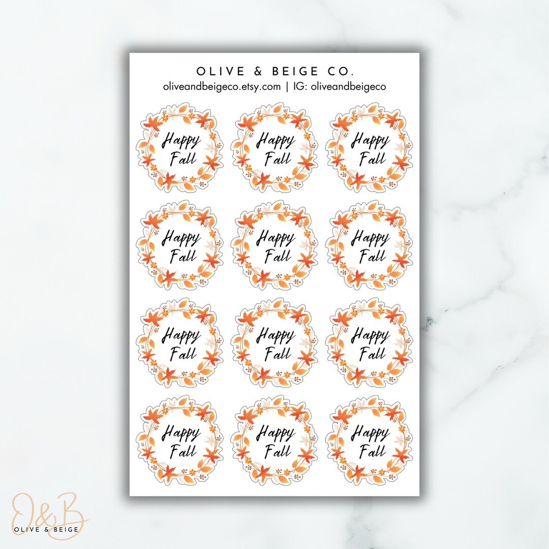 Happy Fall Envelope Seal Stickers | Autumn Decor Sticker Sheet ...