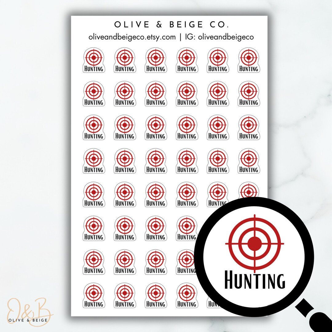 Hunting Trip Planner Stickers | Target Icon Stickers | Colorful Sticker ...