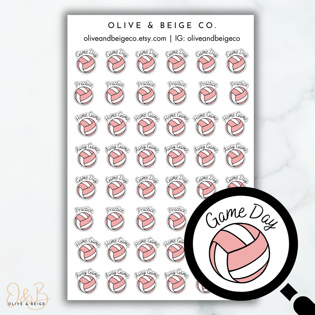 Volleyball Icon Sticker Sheet | Planner Script Stickers | Functional ...