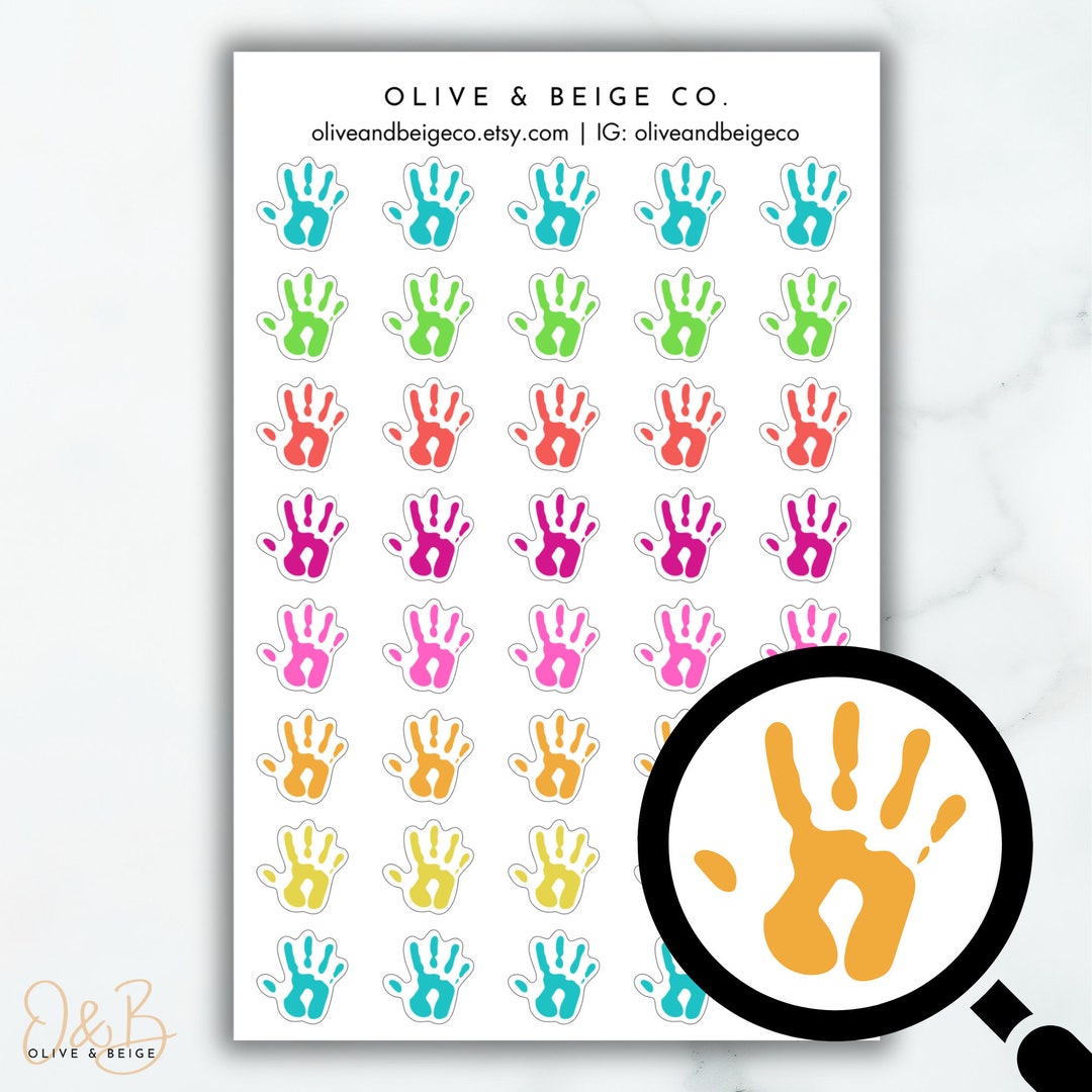 Handprint Painted Stickers | Paint Craft Stickers | Colorful Sticker ...