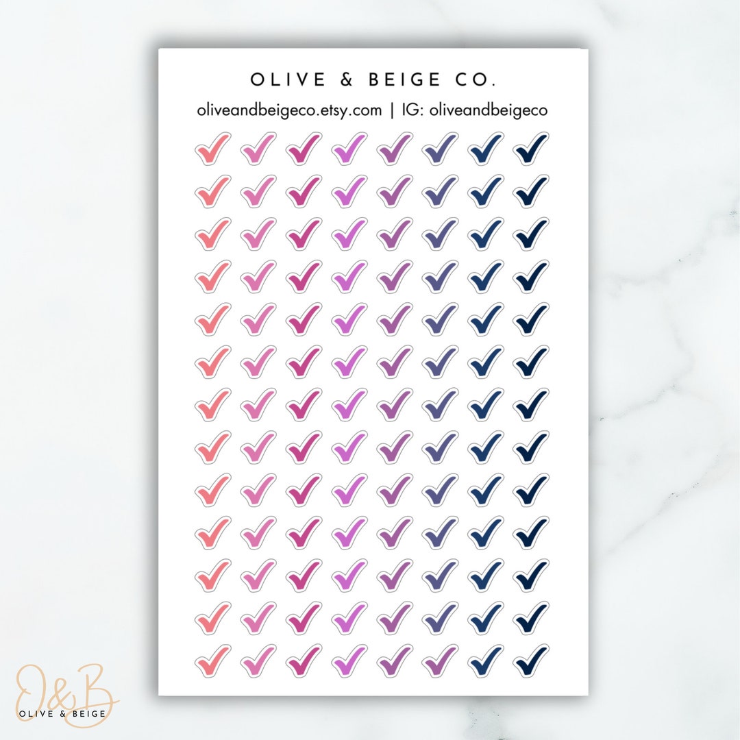 Checkmark Stickers Tiny | Reminder Stickers Mini | Colorful Planner ...