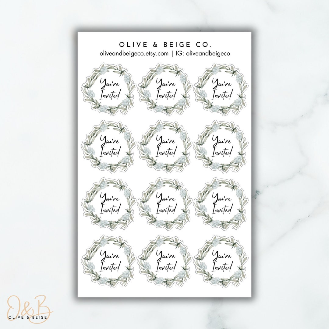 You're Invited Envelope Seal Stickers | Floral Invitation Decor Sticker ...
