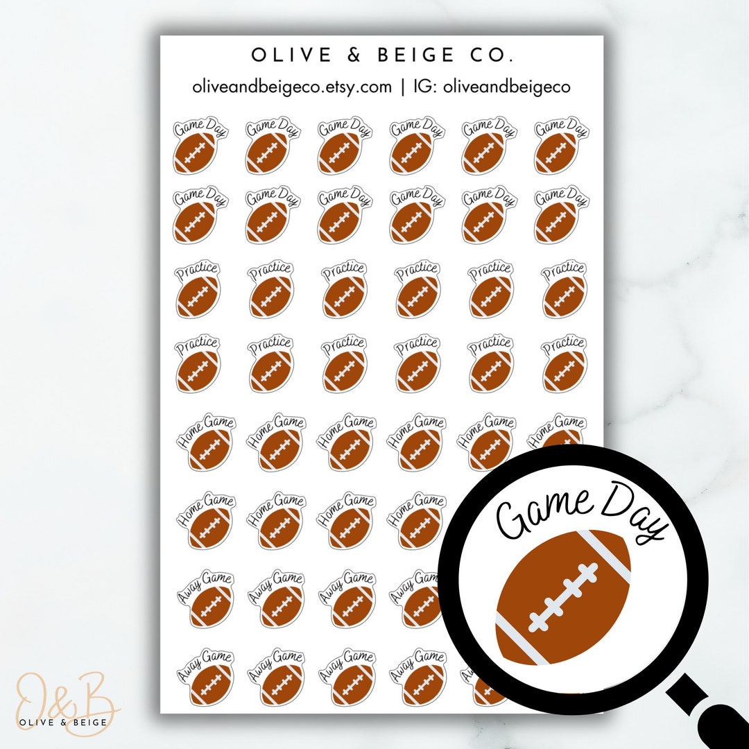 Football Icon Sticker Sheet | Planner Script Stickers | Functional ...