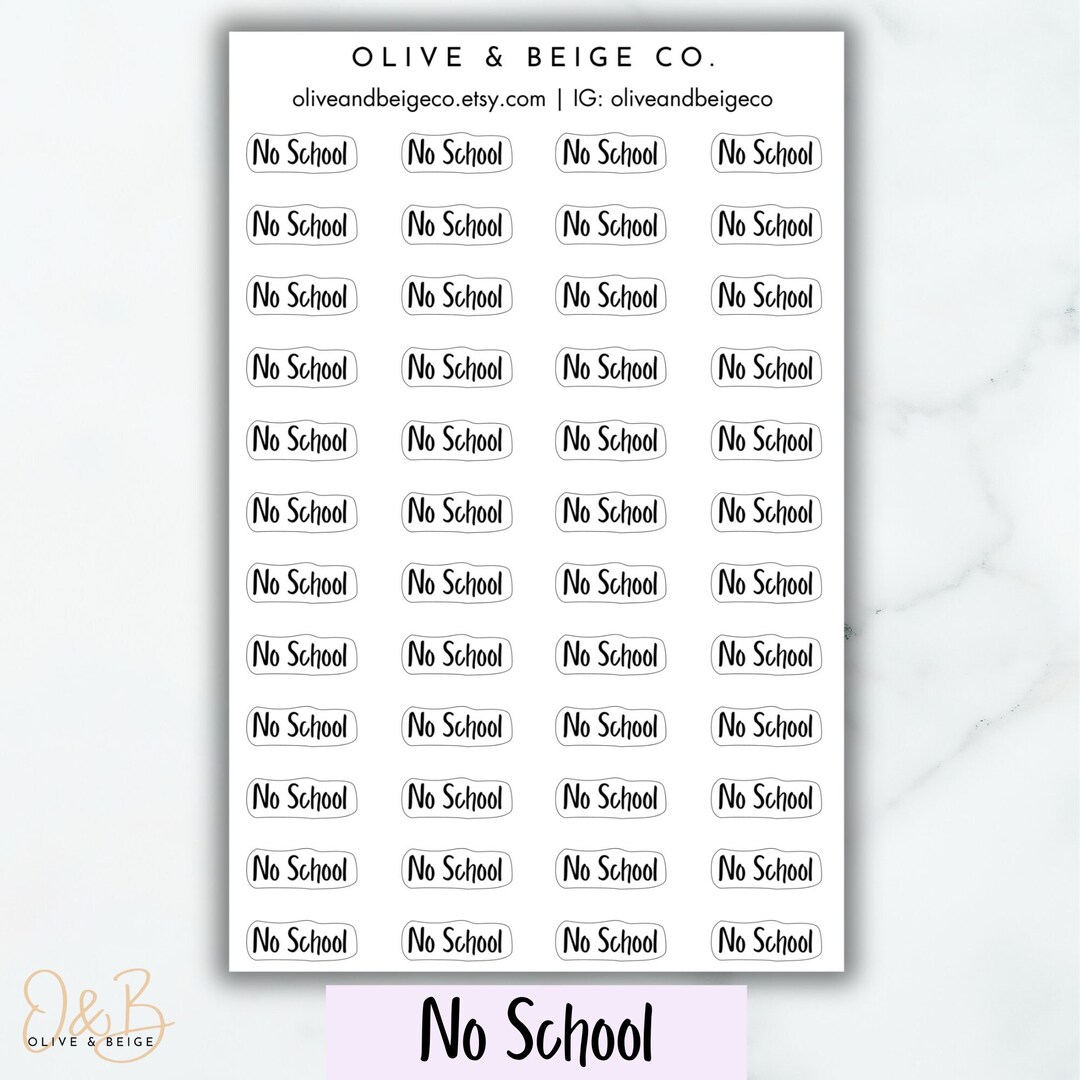 No School Planner Stickers | Cursive Script Reminder Stickers | Planner ...