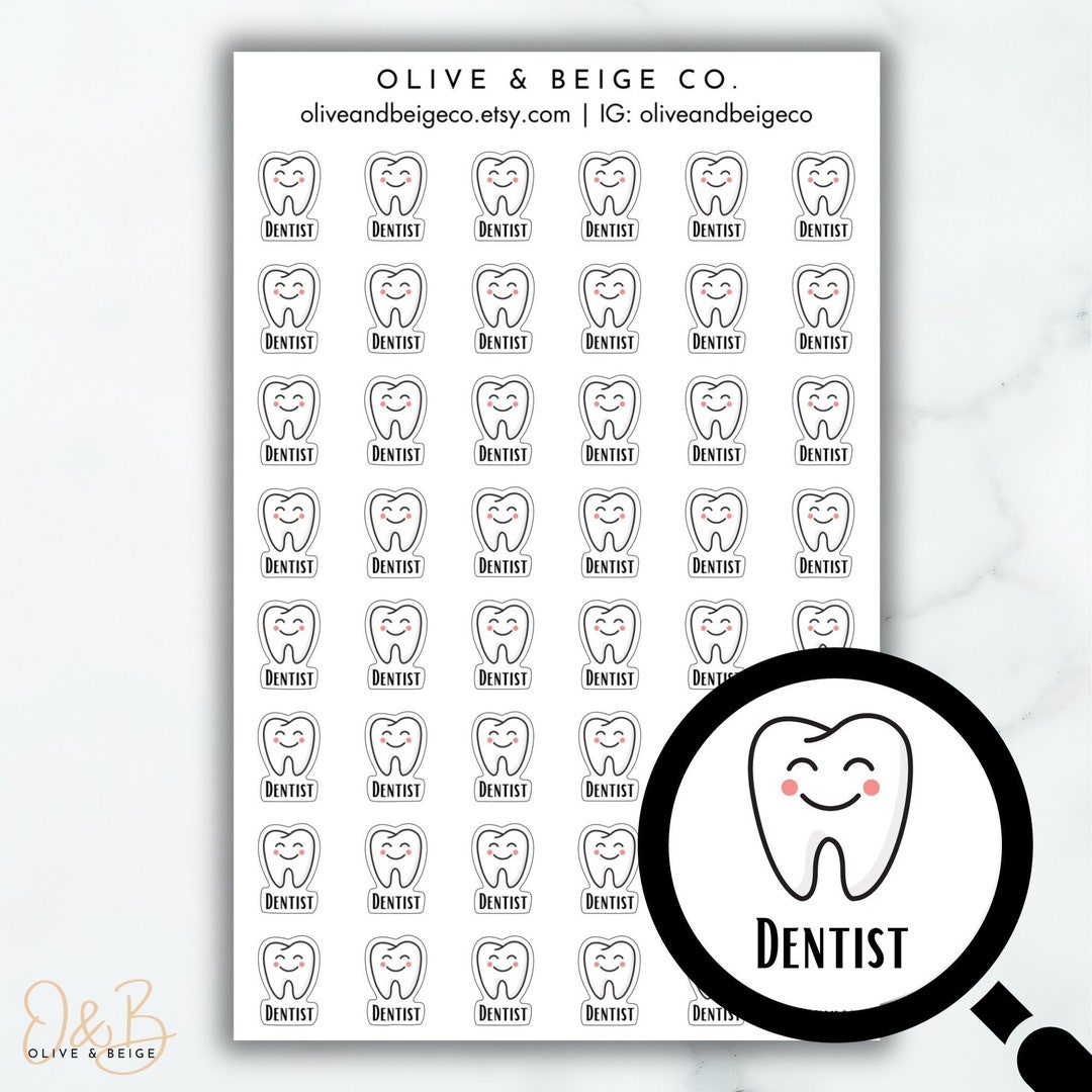 Dentist Planner Stickers | Dental Appointment Reminder Stickers | Tooth ...