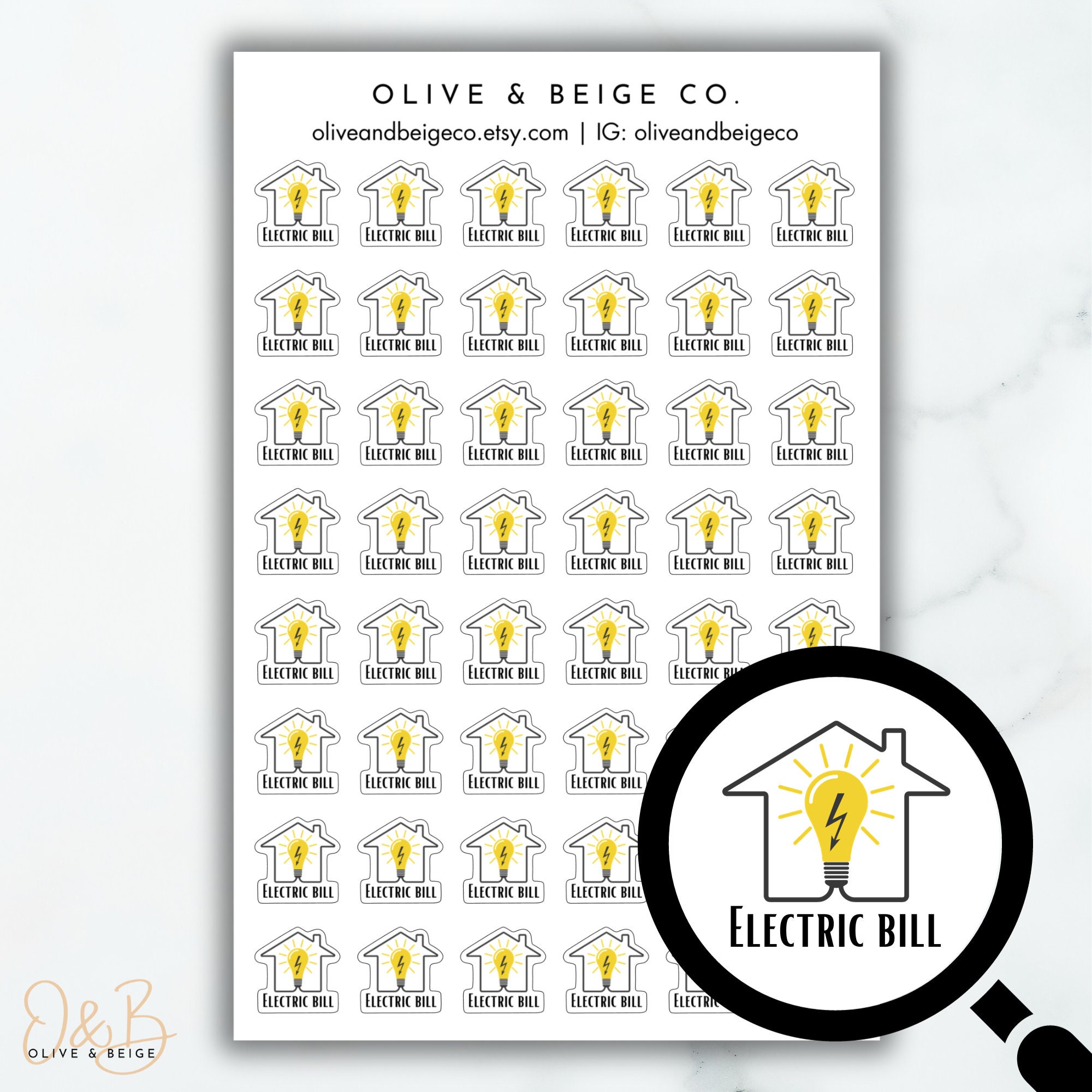 Electric Bill Planner Stickers | Electricity Bill Icon Stickers ...