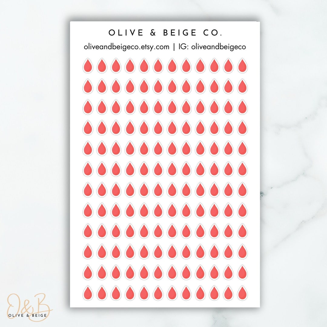 Menstral Period Icon Planner Stickers | Reminder Dots | Period Tracker ...