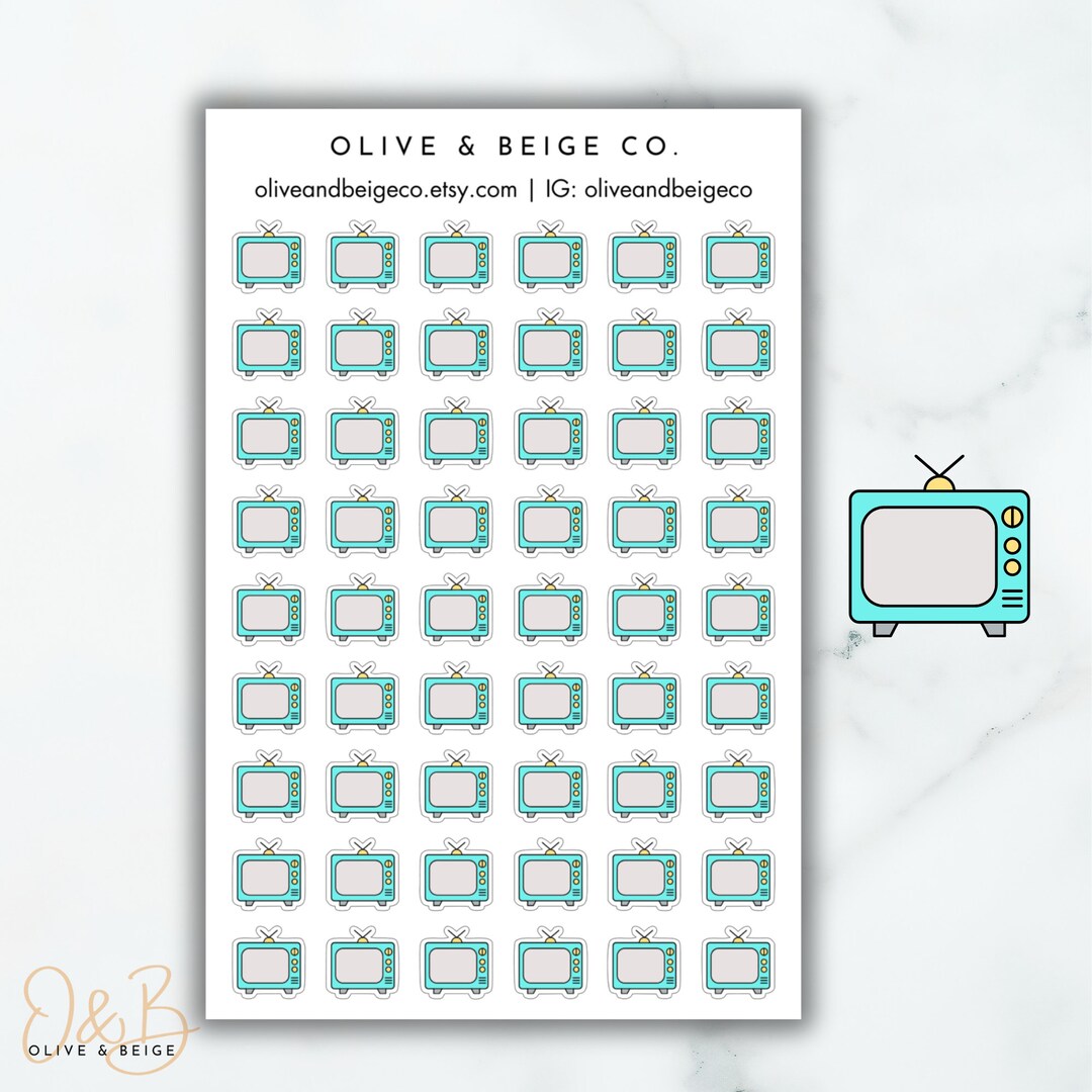 TV Planner Stickers | Television Icon Stickers Tiny | Cable Bill ...