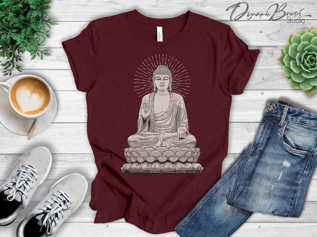 Buddha Statue Tee t-shirt for Buddhist for Meditation buddha Shirt ...