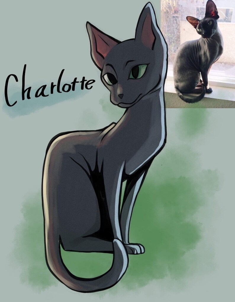 Personalized Cat Portrait Pet Custom Gift - Etsy