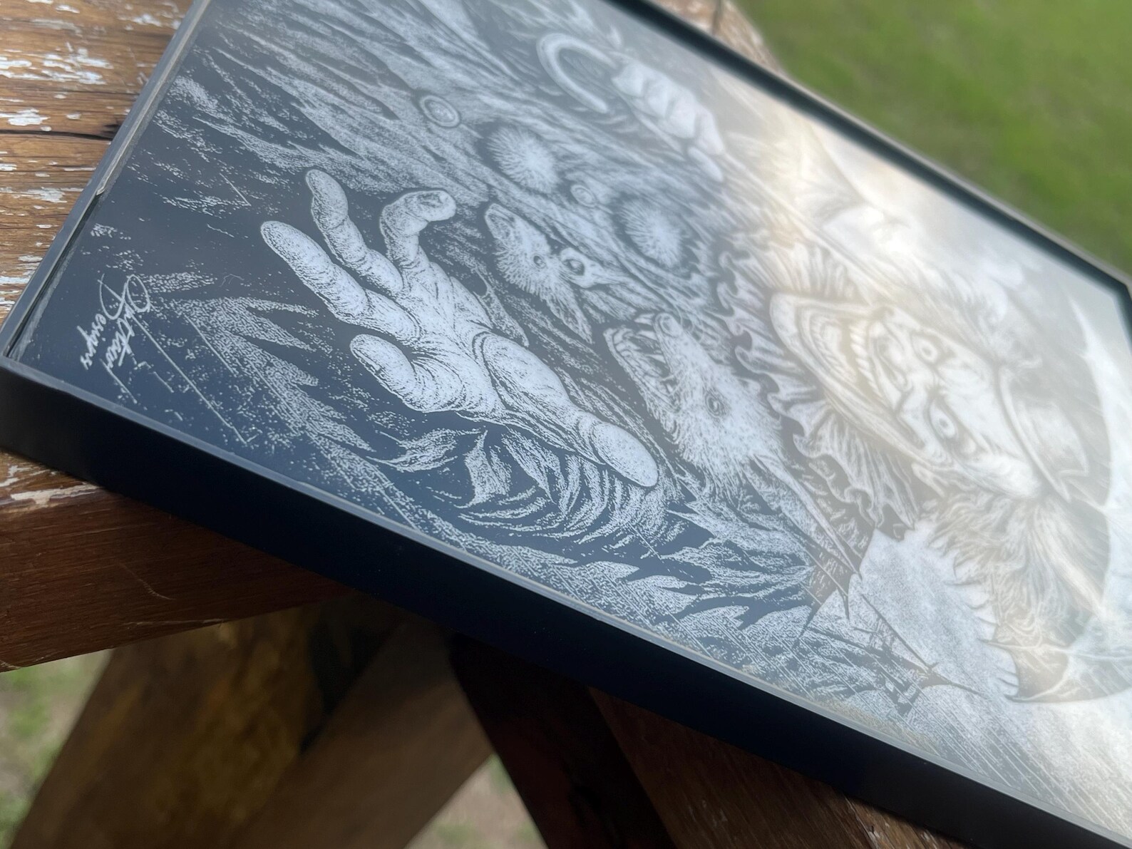 Killer Clown Etched Glass Art – Dark Carnival Decor | Gothic Wall Piece ...