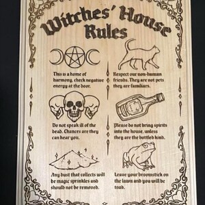 Witches House Rules Custome Sign - Etsy