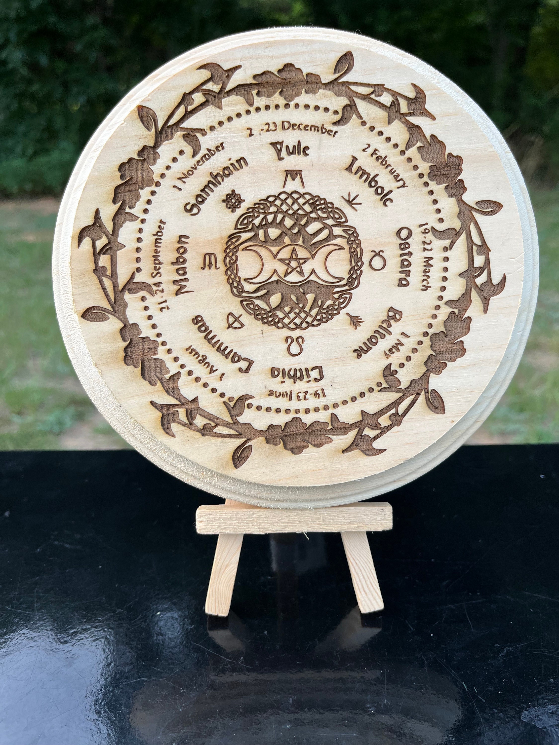 Pagan Calendar Laser Engraved - Etsy