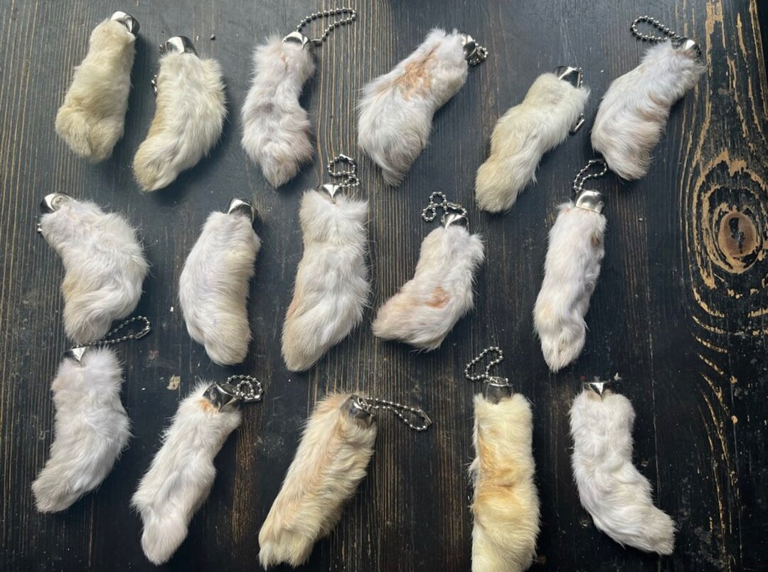 Lucky Rabbit Feet Key Chain - Etsy