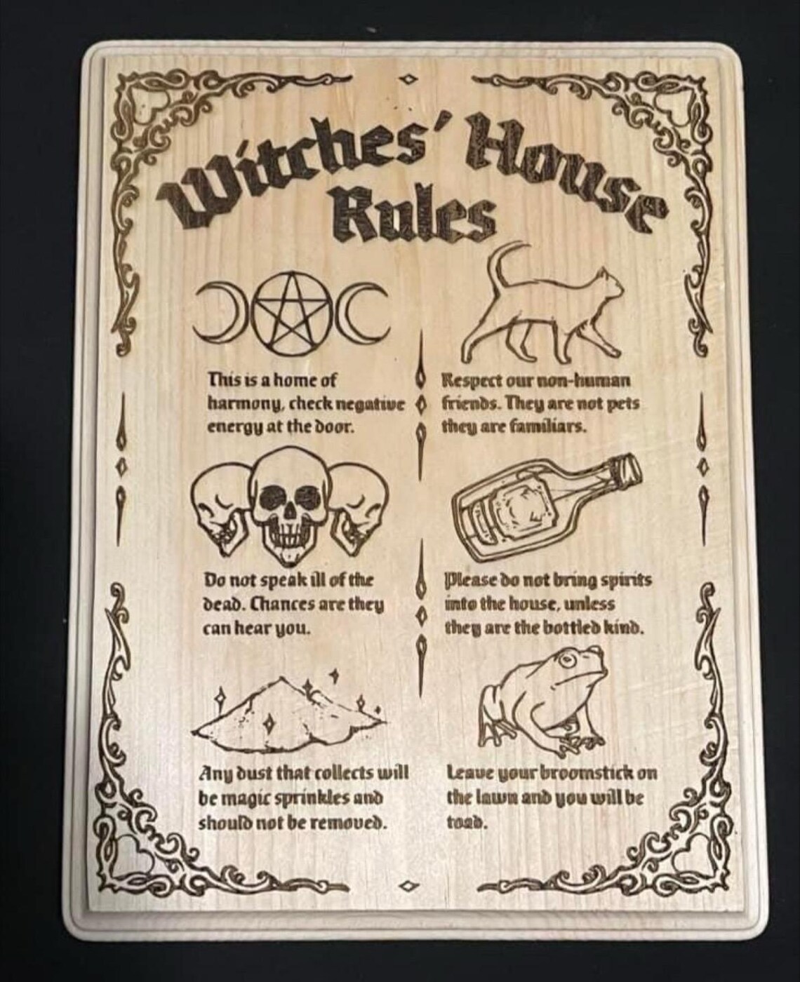 Witches House Rules Custome Sign - Etsy