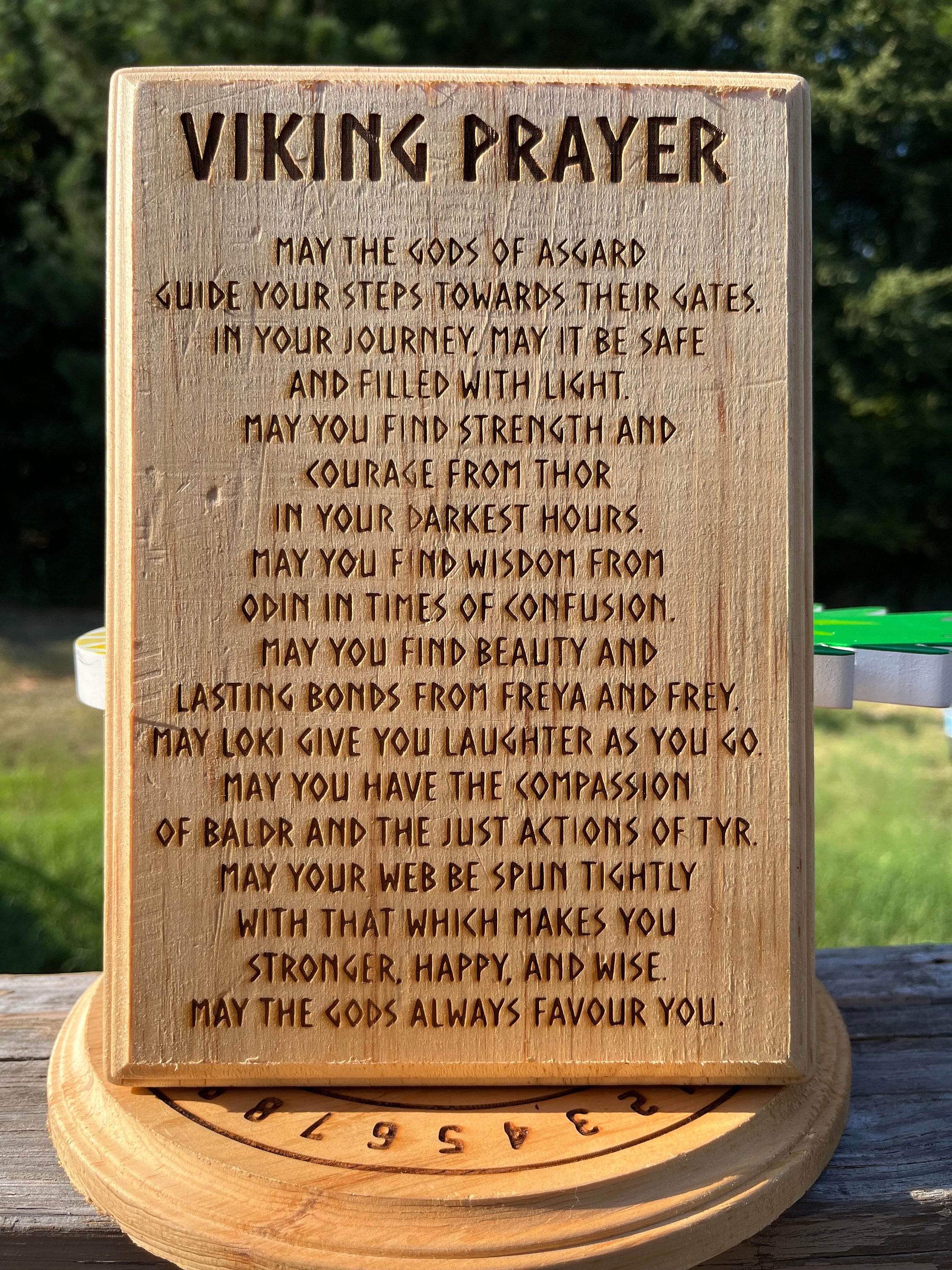 Viking Prayer Wood Sign Wall Art Man Cave Norse - Etsy