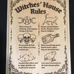 Witches House Rules Custome Sign - Etsy